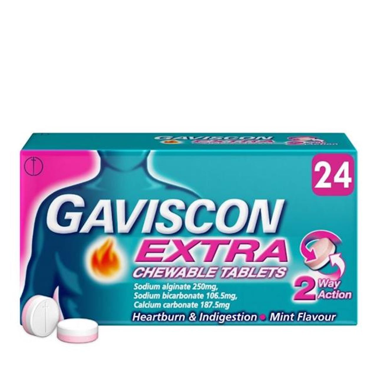 UK Gaviscon Double Action Chewable Tablets – 24 Tablets– Medical Mart ...