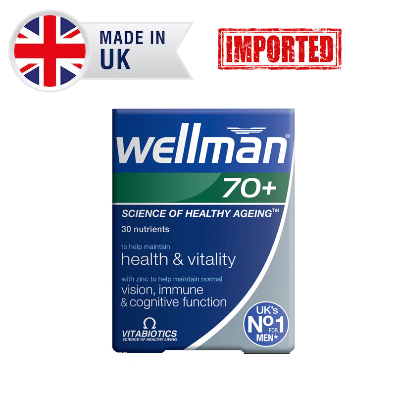 UK Vitabiotics Wellman 70+ Multivitamin Available in Pakistan– Medical ...