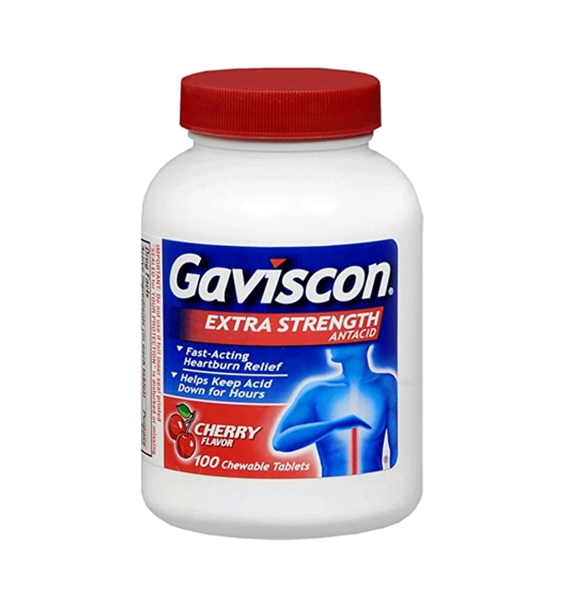 Gaviscon Antacid Chewable Tablets Extra Strength Original Flavor 100 ...