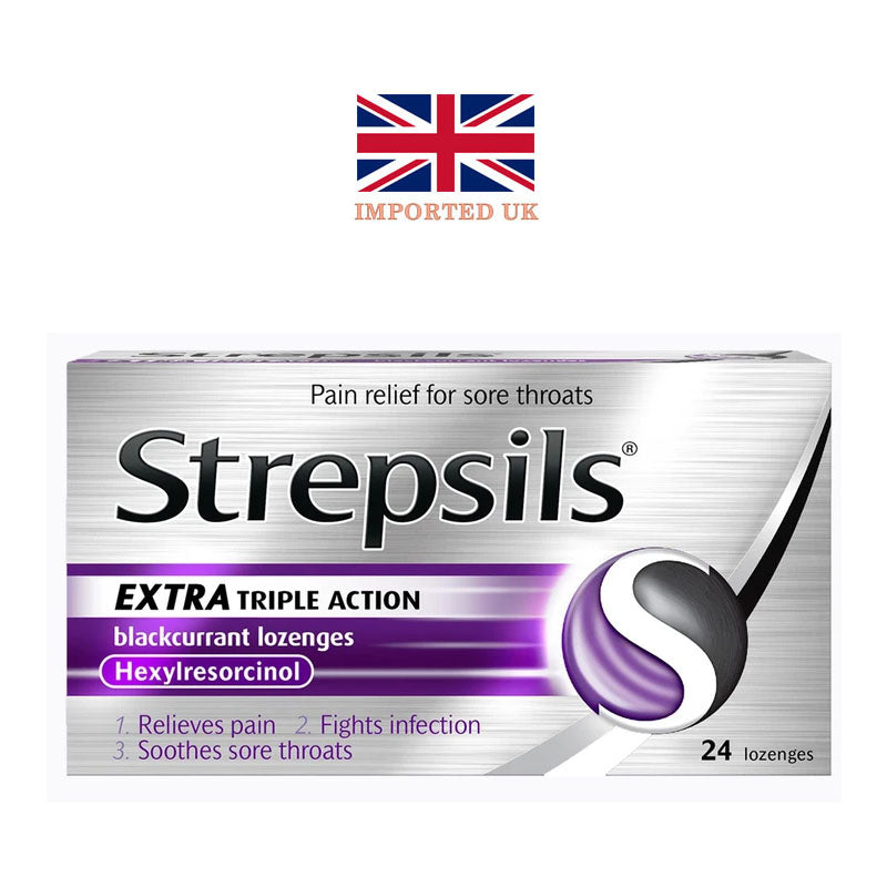 Strepsils Extra Triple Action Blackcurrant Lozenges - 24 lozenges ...