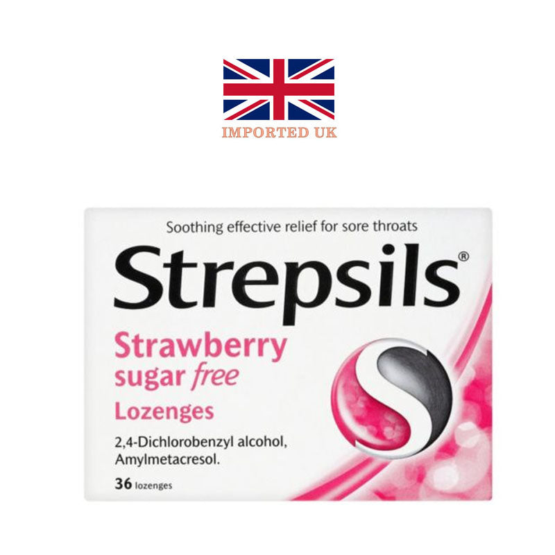 Strepsils Strawberry Sugar Free Lozenges - 36 pack– Medical Mart ...